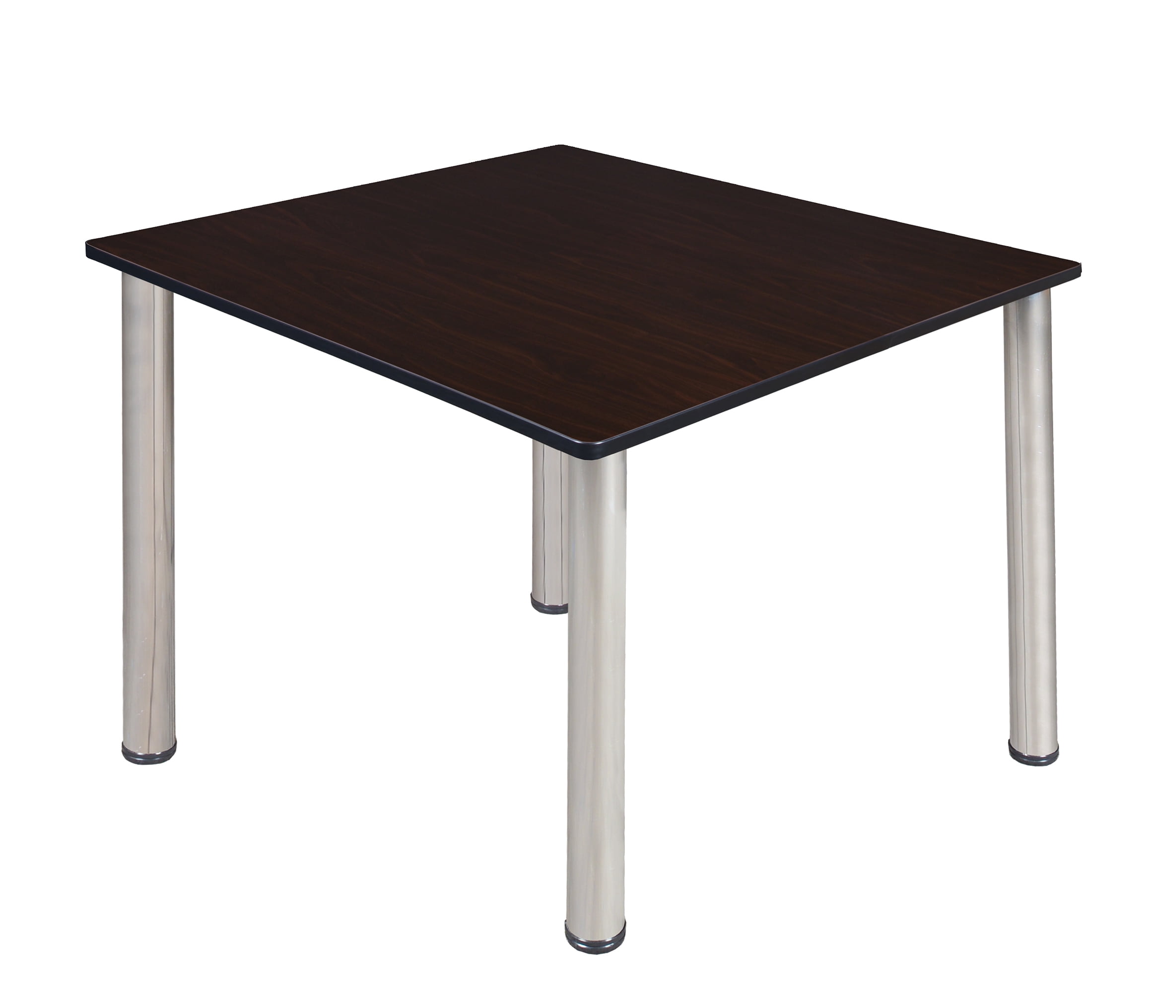 Kee 48" Square Breakroom Table- Mocha Walnut/ Black - Walmart.com ...