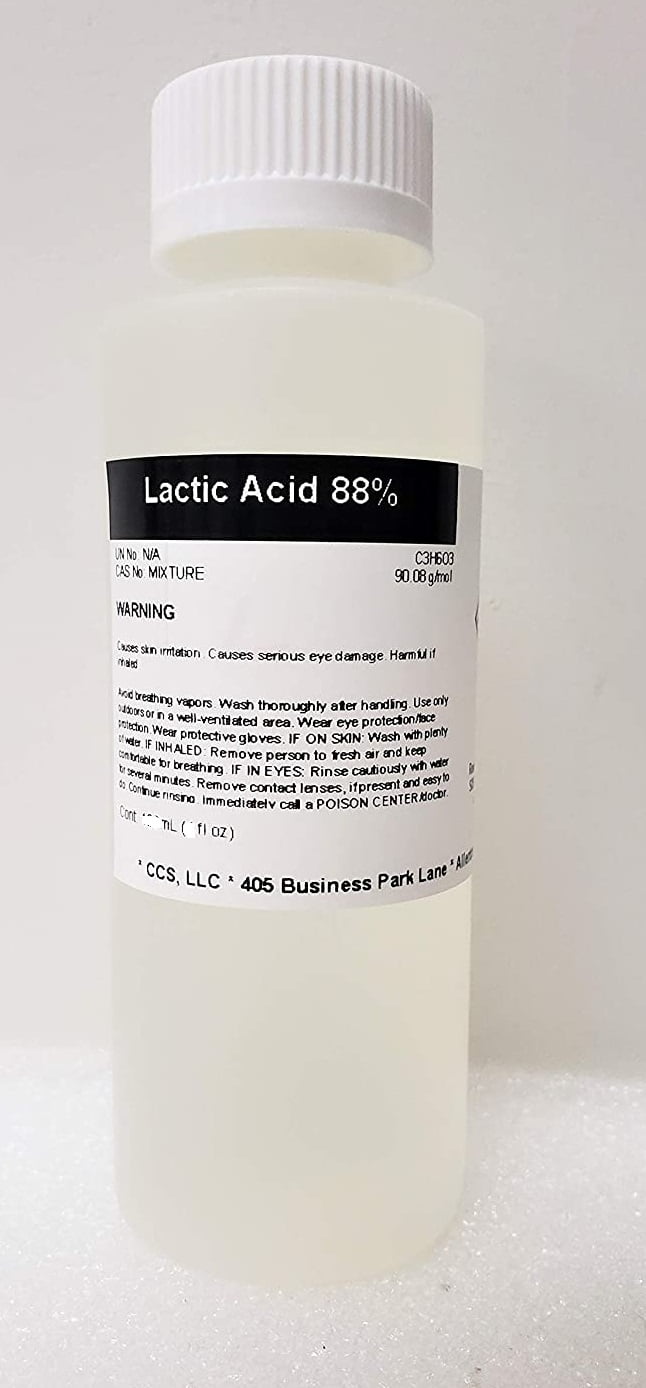 Lactic Acid 88% USP/NF Grade 500mL (16 fl oz) in Poly Bottle - Walmart.com