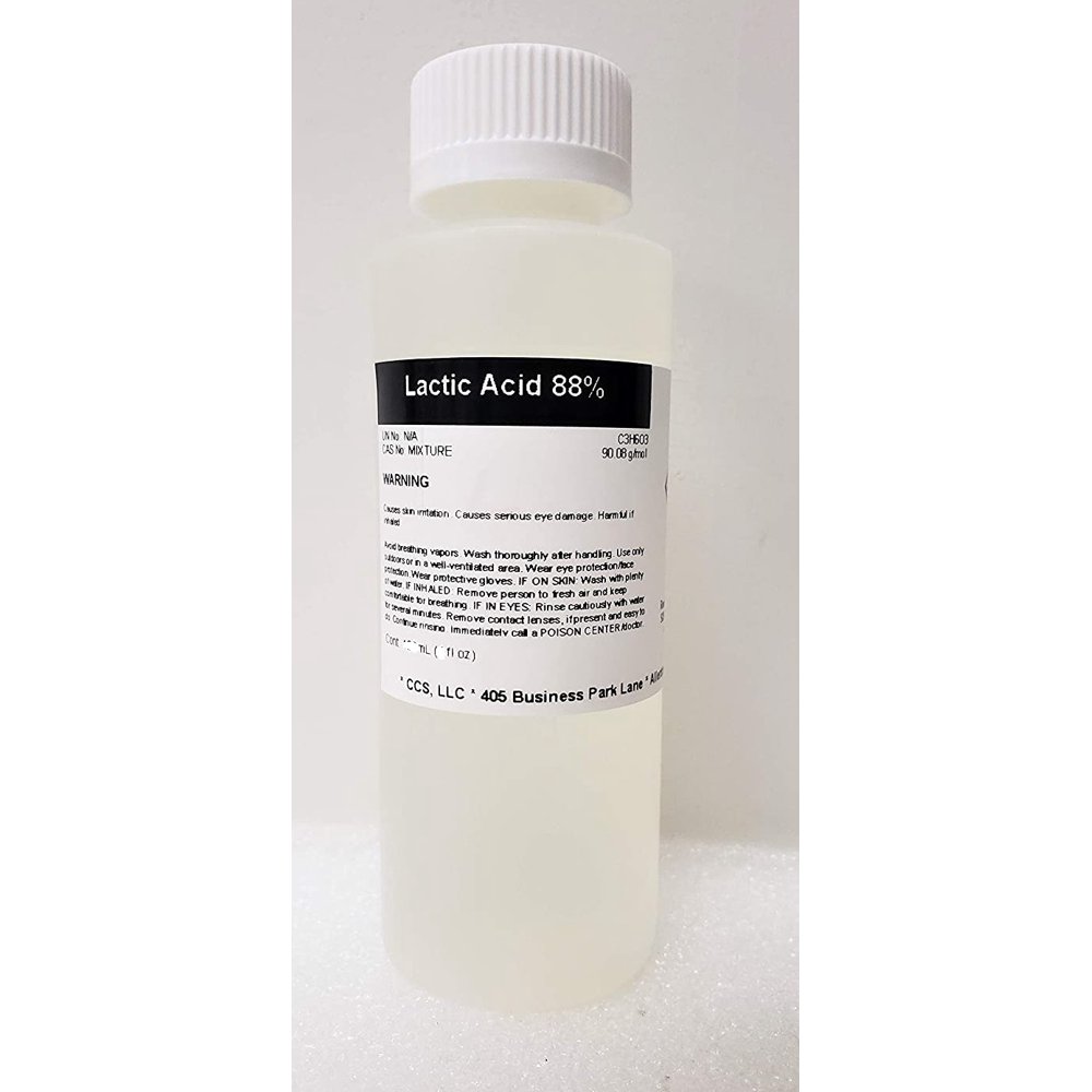Lactic Acid 88% USP/NF Grade 500mL (16 fl oz) in Poly Bottle - Walmart ...