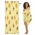 BZSMCE Soft Cute Yellow Bee and Honeycomb For Beach Towel with Wind ...