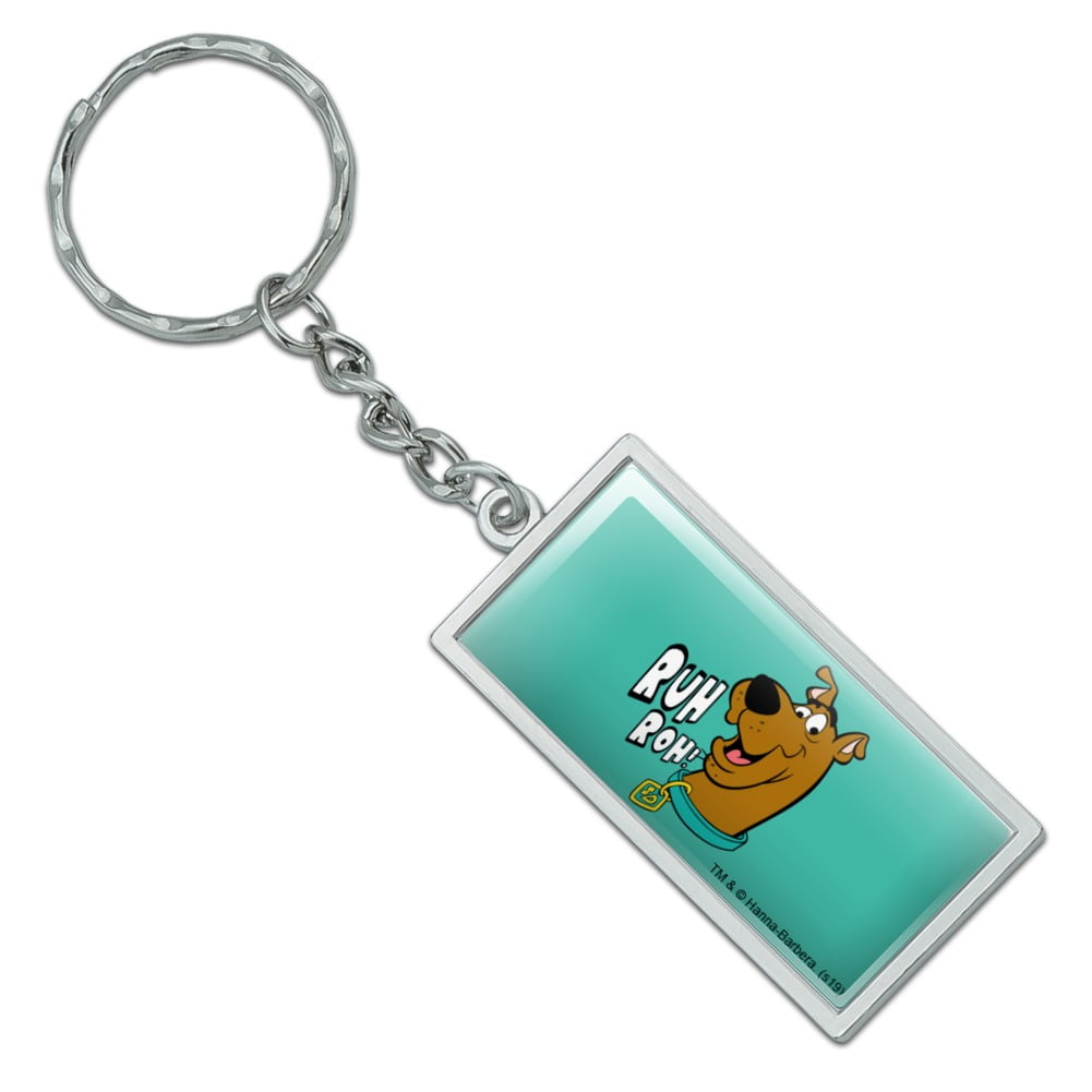 Rectangle Scooby-Doo Ruh Roh Keychain in Chrome Plated Metal - Walmart.com