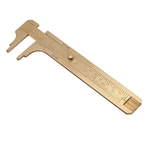 Nvzi 100mm (3.94in) Easy Sliding Gauge Brass Vernier Caliper Ruler ...
