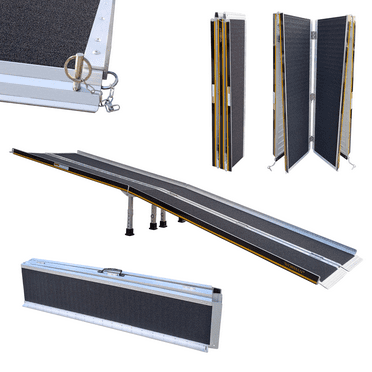 Ktaxon 10ft Aluminum Threshold Wheelchair Ramp, Multi-Folding, Portable ...
