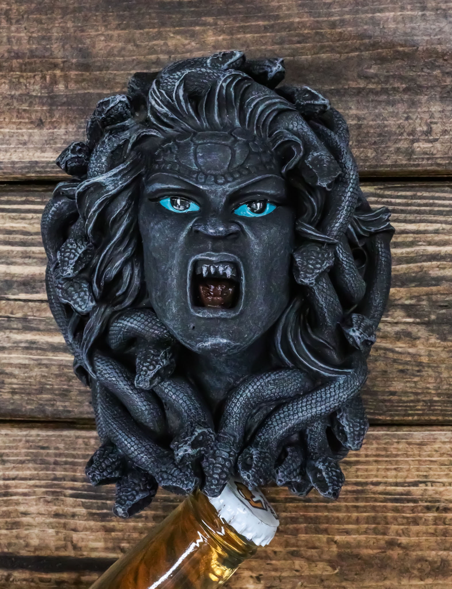 Greek Mythology Gorgon Medusa Gargoyle With Snake Hairs Wall Beer ...