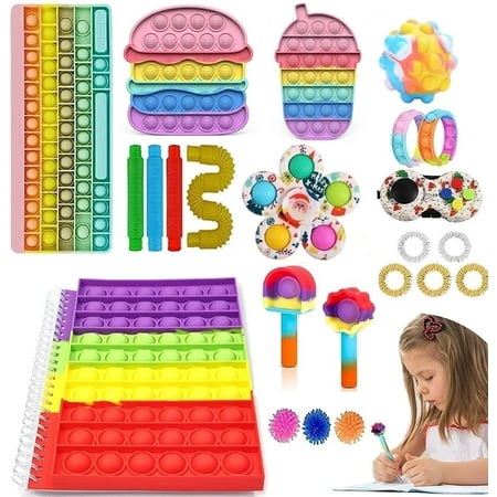 Fidget Pack Fidget Toy Set Anti-Anxiety Tools, Sensory Push Pop-On-It ...