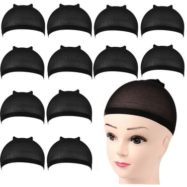 Walmart 12 Pack Black Nylon Dome Wig Caps for Long Braid Hair, High ...
