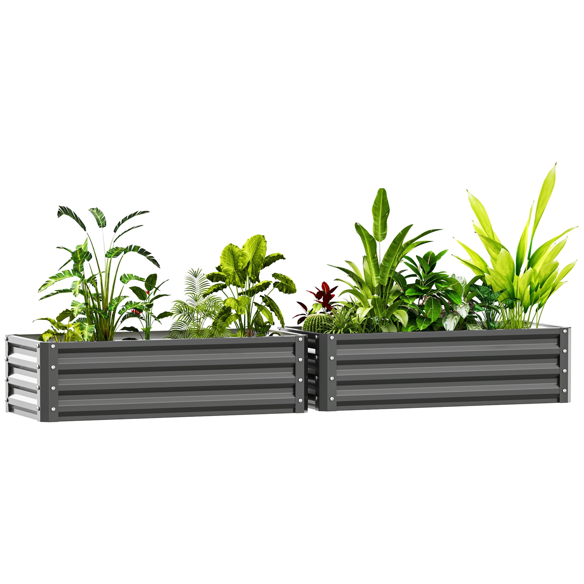 Click here for Outsunny Raised Garden Beds Set Of 2  Galvanized P... prices
