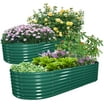 Anleolife 6-Pack 8x4x1.5ft Galvanized Raised Garden Beds Kit, Oval ...