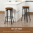 HOMCOM 28" Swivel Bar Height Bar Stools Set of 2, Armless Upholstered ...