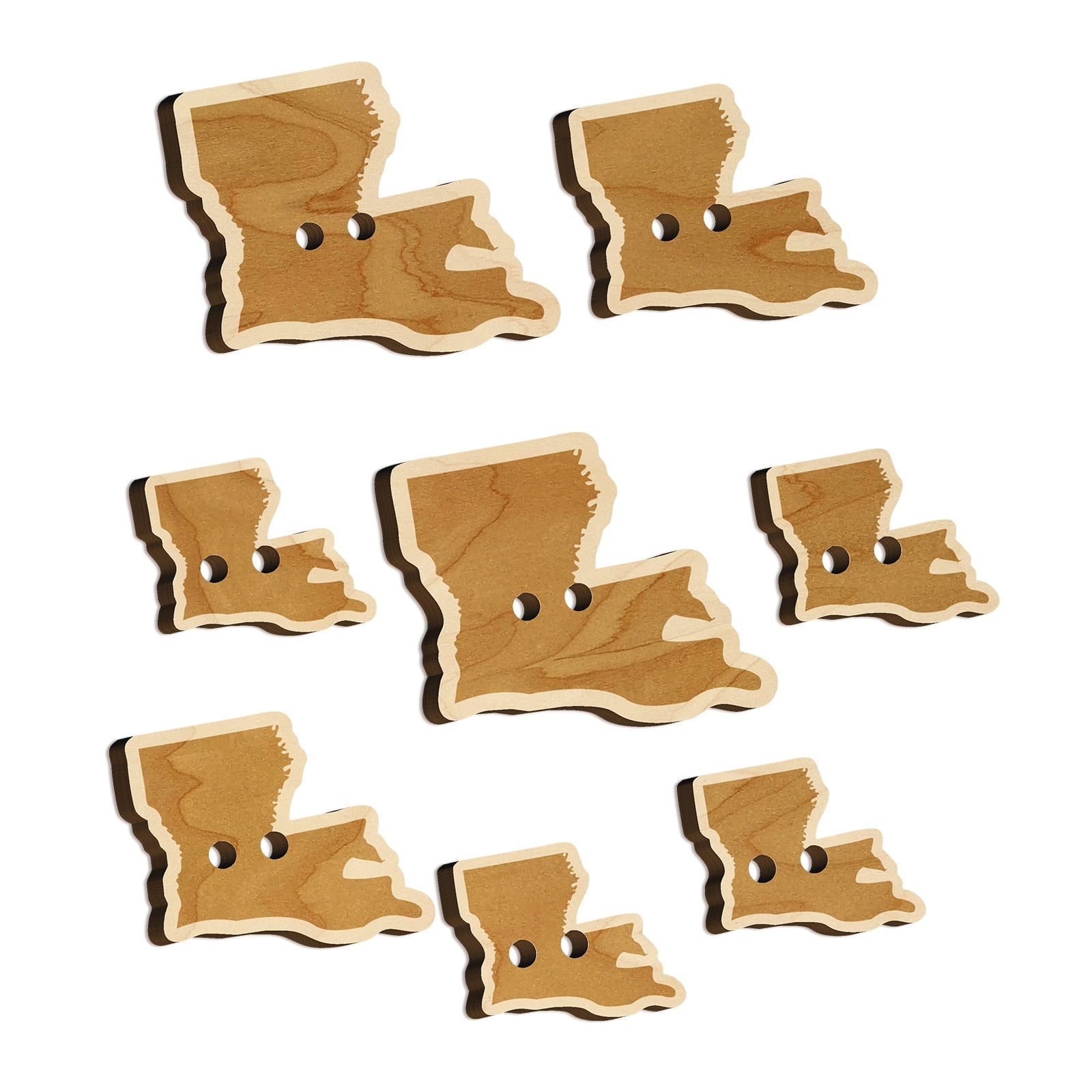 Louisiana State Silhouette Wood Buttons for Crochet Knitting Sewing DIY ...