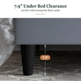 Amolife King Bed Frame with Tall Backboard, Adjustable Velvet-Studded ...