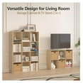 Bookshelf 9-Cube Storage Organizer, Sturdy Wooden Bookcase with Closed ...