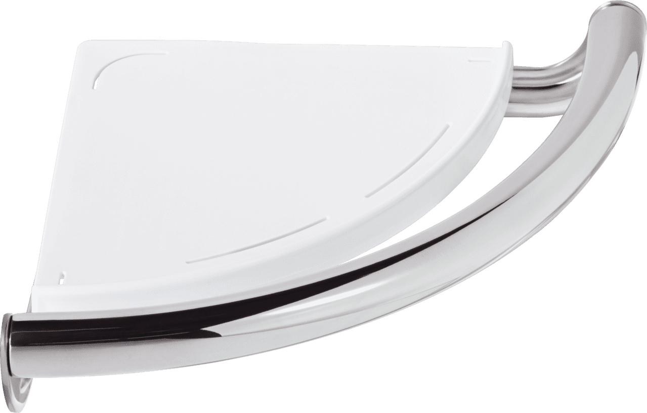 Delta Corner 9.13"W x 10.26"D Wall Shelf With Assist Bar, Chrome ...