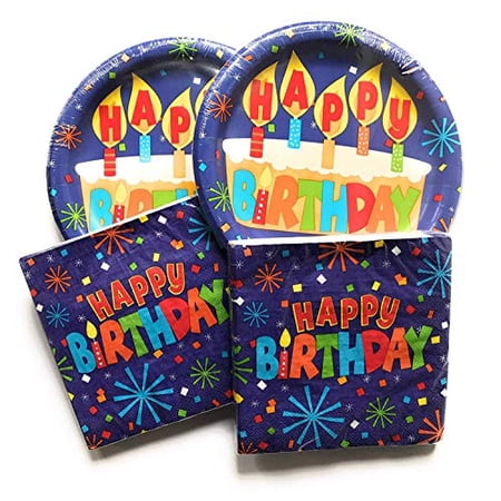 Greenbrier Happy Birthday Party Pack - 36 Plates and 40 Napkins ...