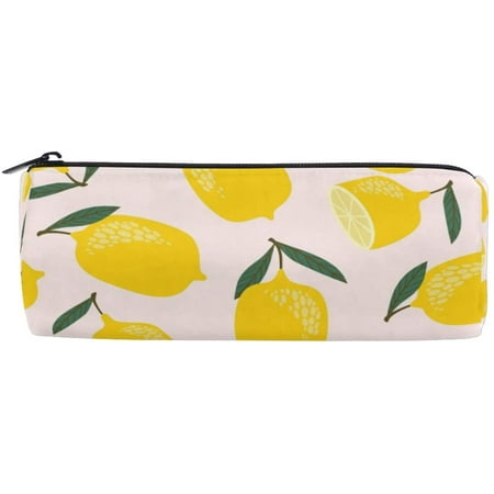 Lemons Trendy Hand Drawn Textures Round Drum Pencil Pen Bag arker etal ...