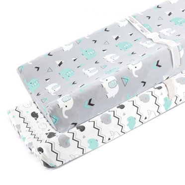 Ely's & Co. Waterproof Changing Pad Cover Set I Taupe Stripes - Walmart.com