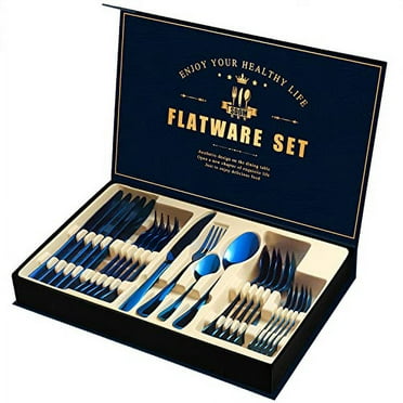 Blue Silverware Set, 20-Piece Silverware Flatware Cutlery Set ...