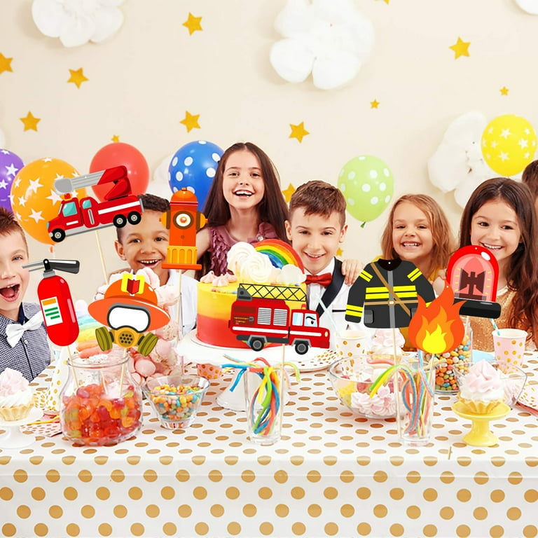 Fireman Table Decorations Fire Truck / Firefighter Birthday Party