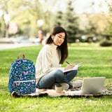 17 Inch Floral Multipocket Backpack with Side Mesh Pockets in Butterfly ...