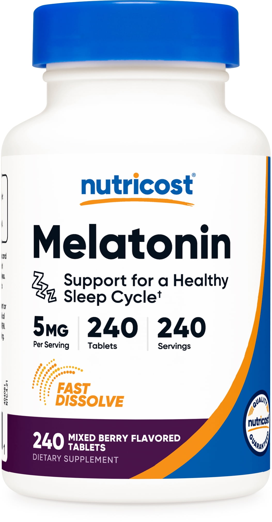 Nutricost Melatonin 5mg, 240 Fast Dissolve Tablets - Non-GMO, Gluten ...