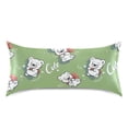 Cute White Bear on Green Background Pattern Queen Size Satin Pillowcase ...