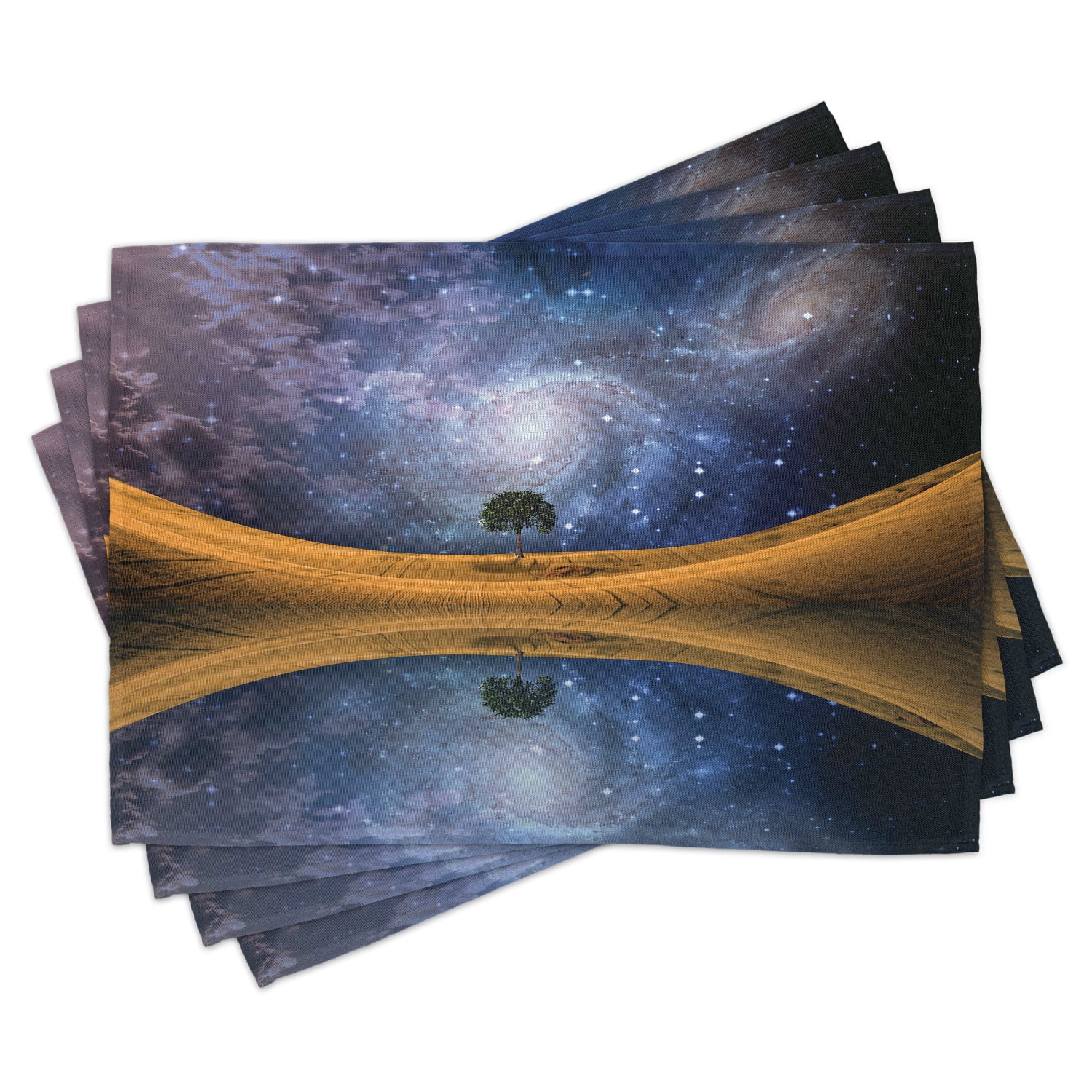Ambesonne Space Place Mats Set of 4, Galaxy with Star Meteors, Standard ...