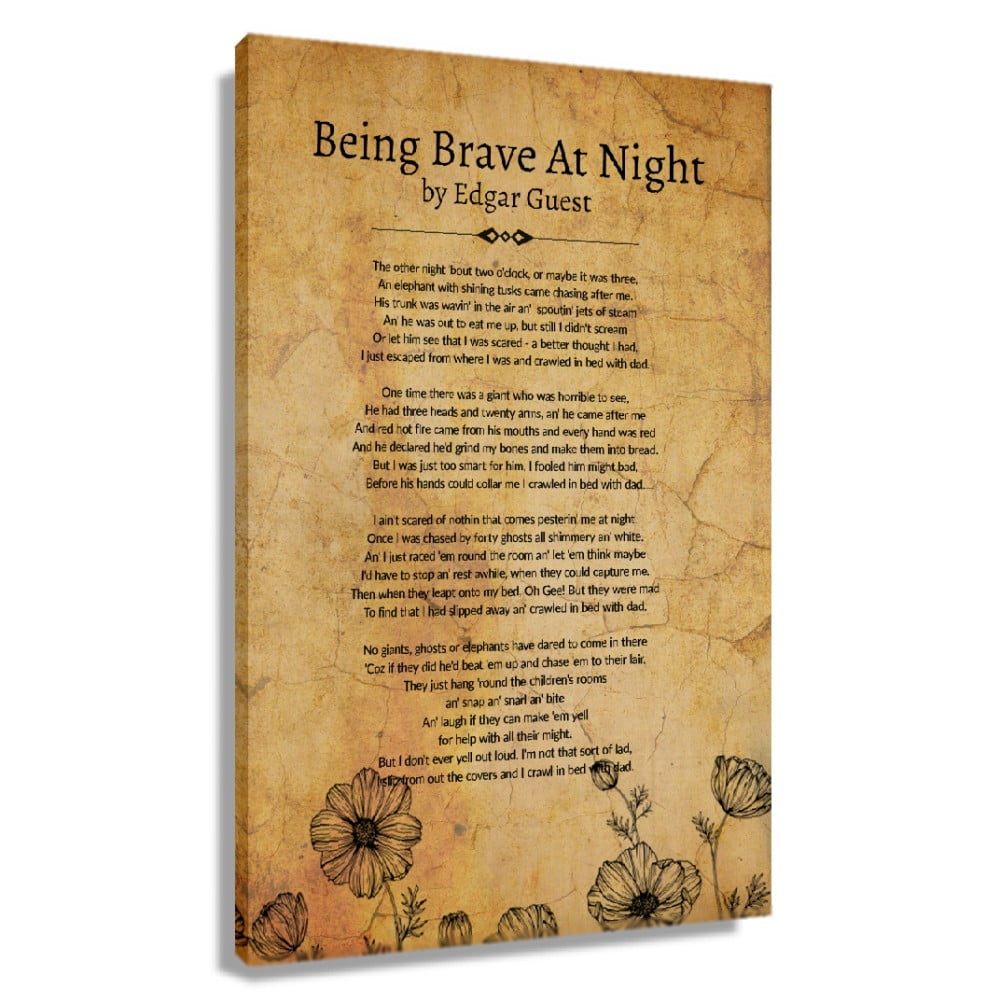 Being Brave Poem Wall Art Edgar Guest Quotes Wall Art Poetry Posters ...