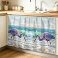 Blue Heron Cabinet Curtains for Kitchen 28"Wx51"L, Coastal Ocean Waves ...