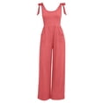 BADHUB Women Jumpsuits Casual Boho Sleeveless Wide Leg Jumpsuits Bow ...