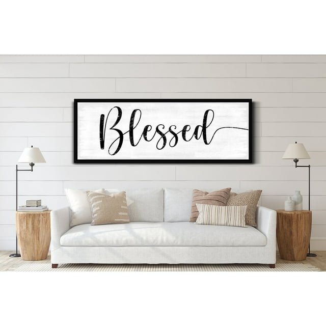 Wall Art Blessed Word Sign Canvas Print Poster Canvas Art Prints ...