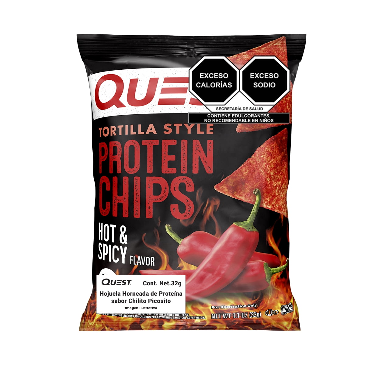 Chips horneadas de proteína sabor Chilito Picosito Quest Nutrition Caja ...