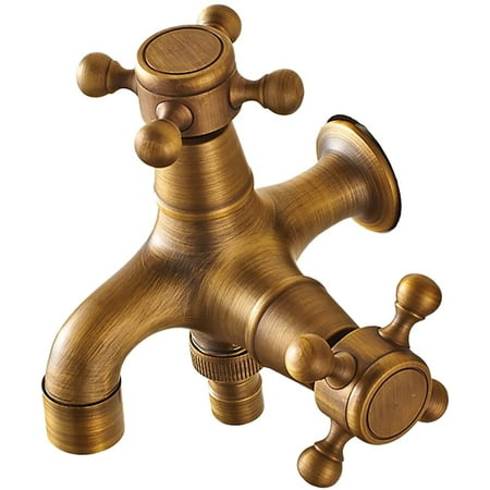 Classic European Double Water Faucet Cross Handle Elegant Smooth Luxury ...