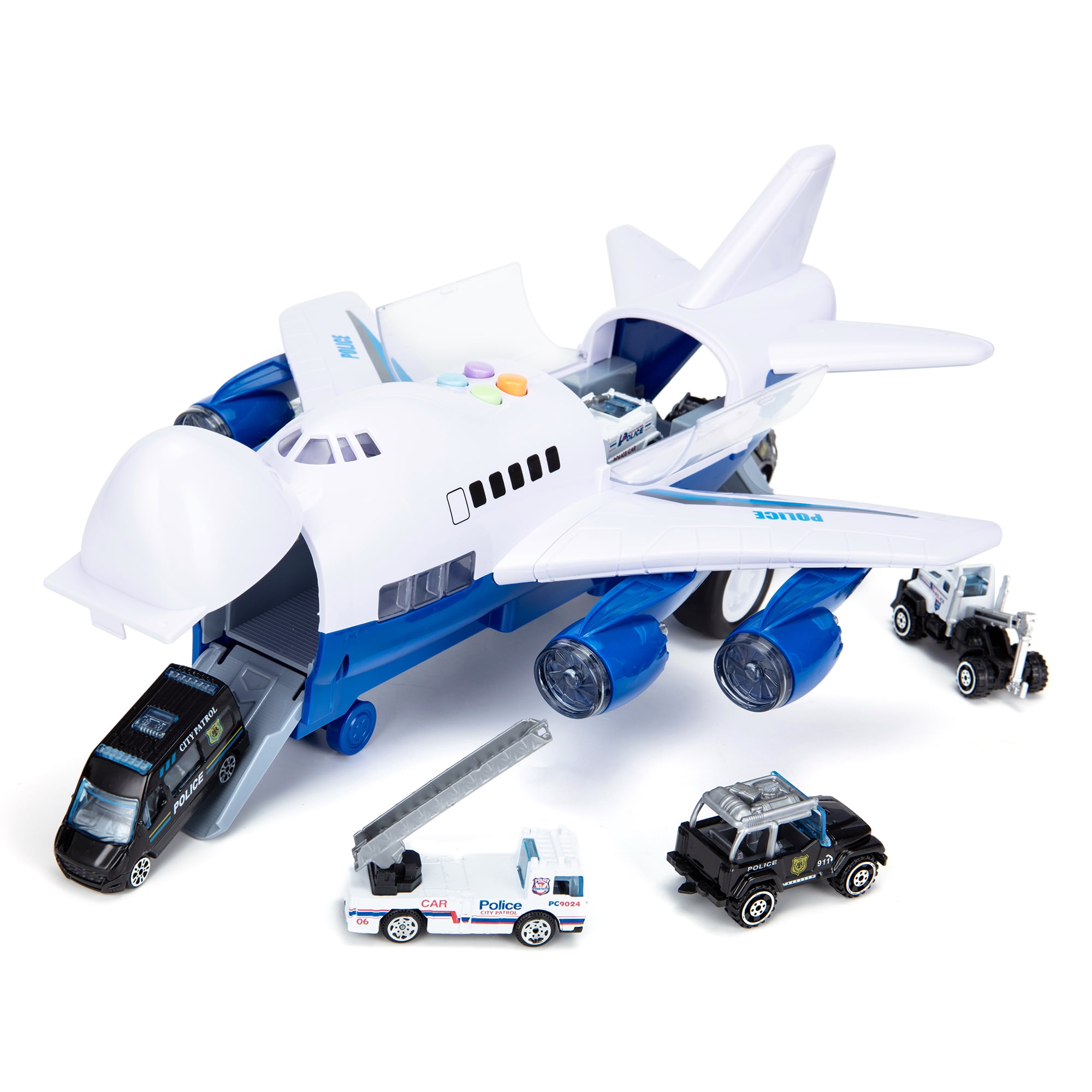 Tinglu Kid Plane Car Toys Set with Transport Cargo Airplane Play Mat ...