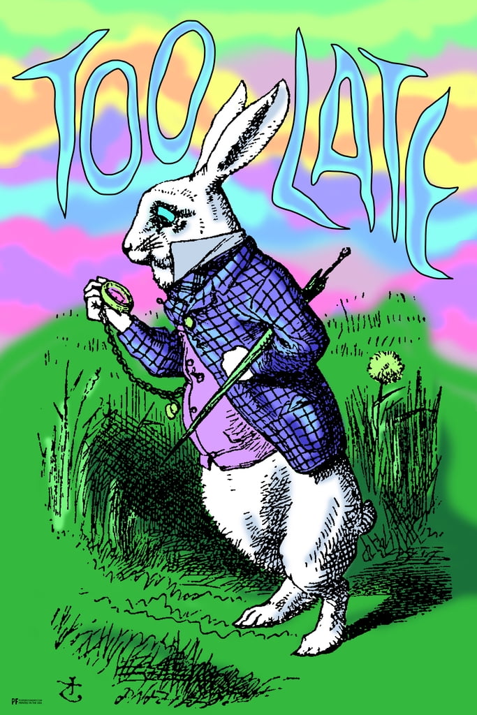 White Rabbit Too Late Alice In Wonderland Through the Looking Glass ...