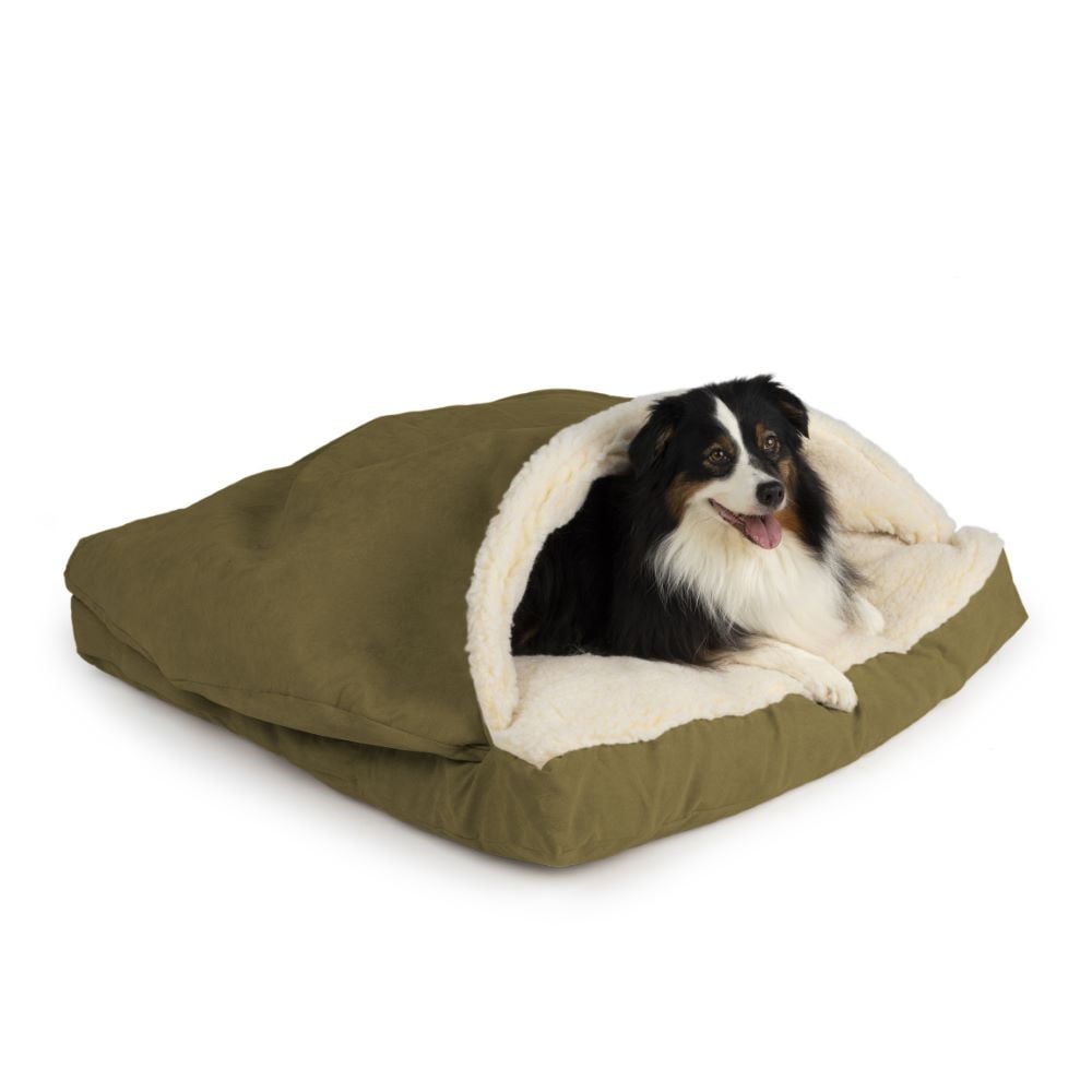 Snoozer Cozy Cave Square Pet Bed, Large, Olive Micro, Hooded Nesting ...