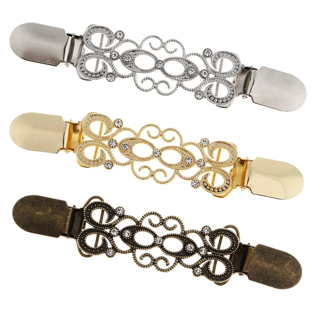 3PCS Lady Sweater Blouse Shawl Clips Shirt Collar Duck Clip Clasps ...