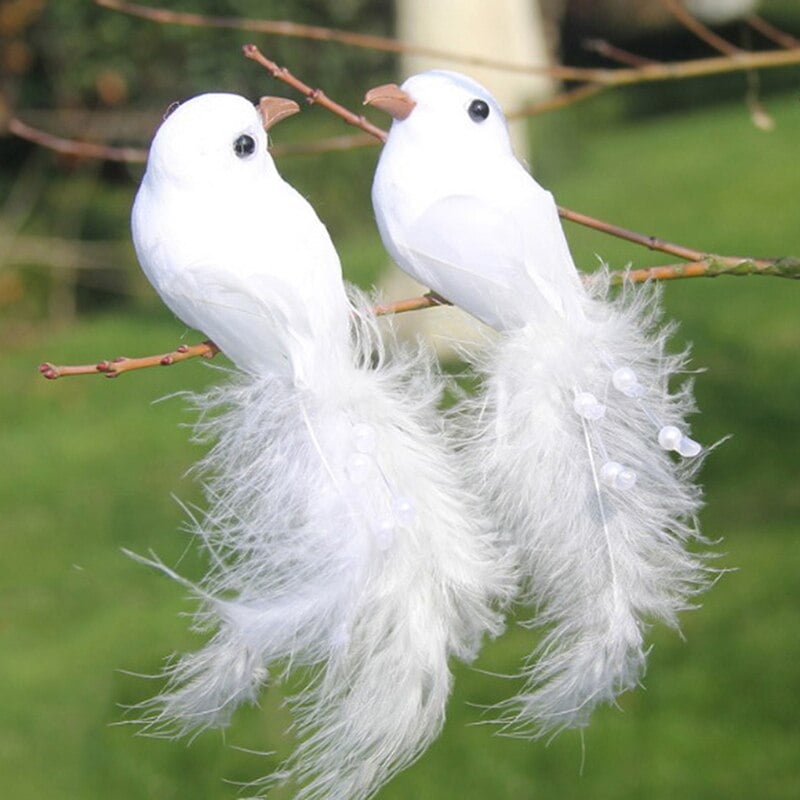 Fuwaxung 1PCS/2PCS Artificial Birds Fake Foam Animal Simulation Feather ...