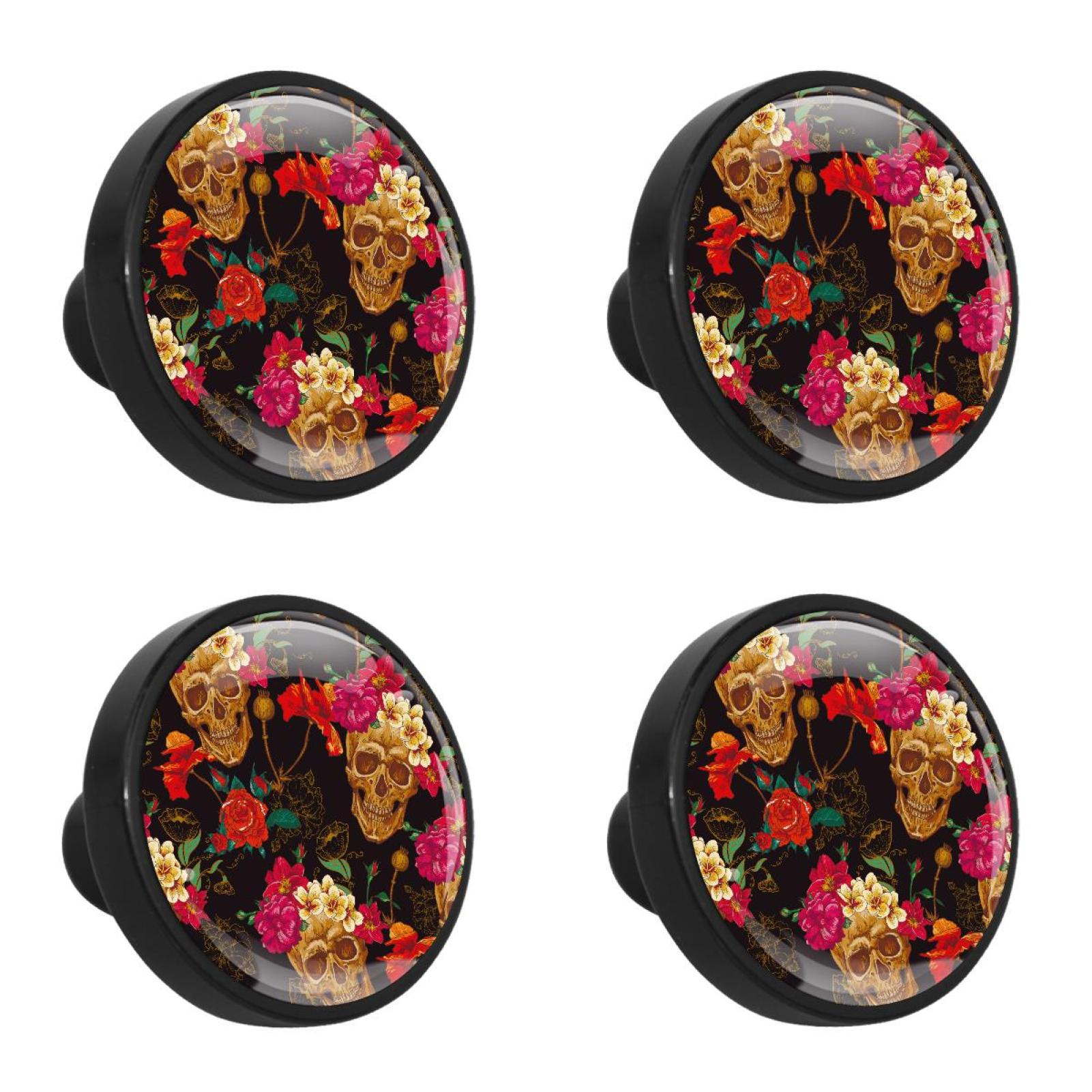 4 Pcs Skull Knobs for Kitchen Cabinet Cupboard Dresser Bookcase Drawer ...