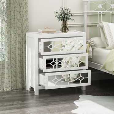 Set of 2 Nightstand Bedside Table with Open Storage and Drawer for ...