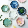 Assorted Ombre Glaze Flower Shaped Porcelain Small Dishes, Household ...