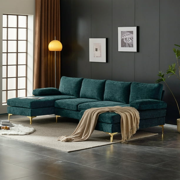 Zimtown Convertible Sectional Sofa,U Shaped Couch with Double ...