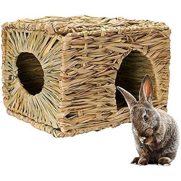 Natural Seagrass Mat Bed Hideaway Toy, Hand Woven for Rabbit Guinea Pig ...