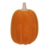Way To Celebrate Harvest Orange Flocked Pumpkins Set of 2 Elegant Fall ...