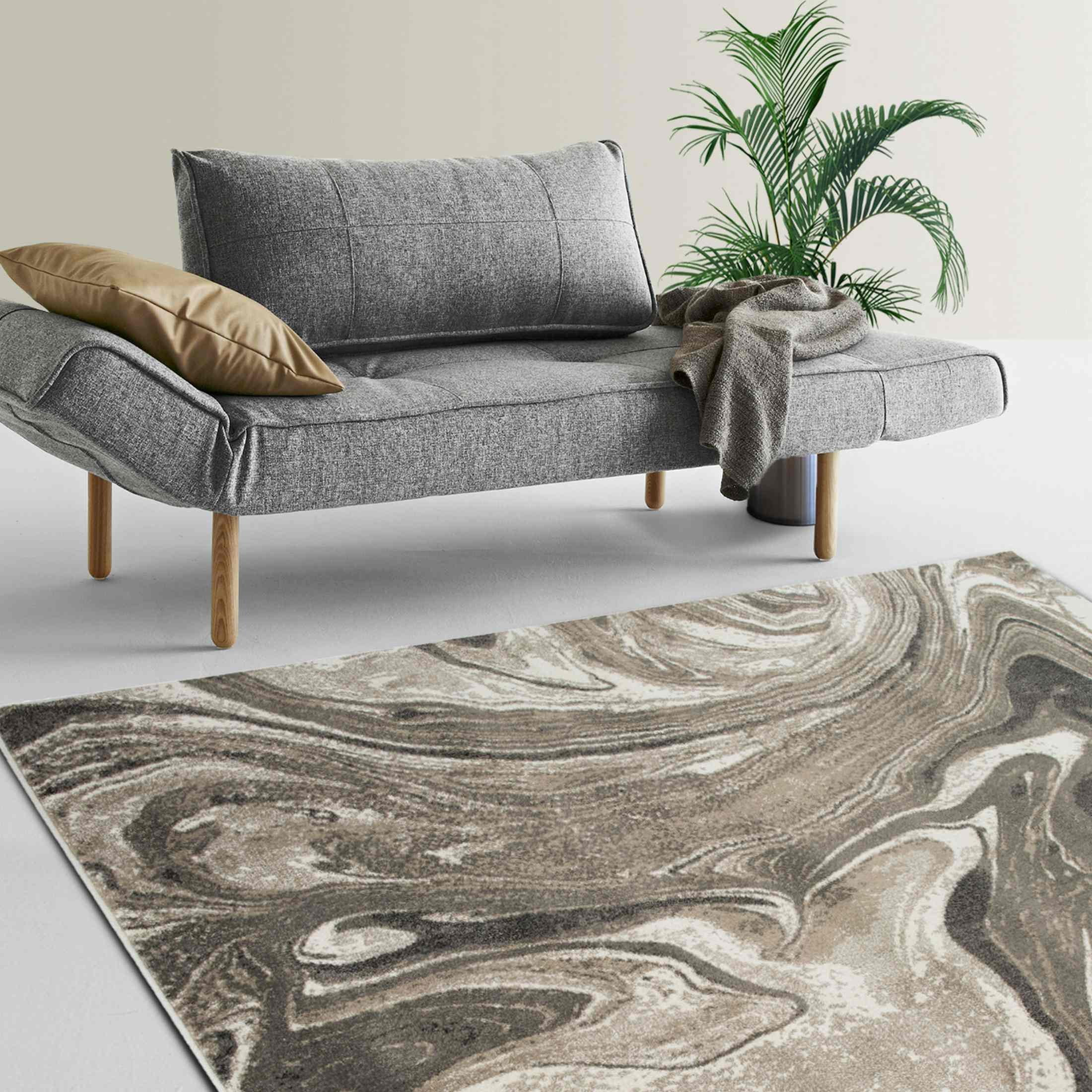 HR Marble Rugs Beige Multi Color Abstract Livingroom & Dining Room ...