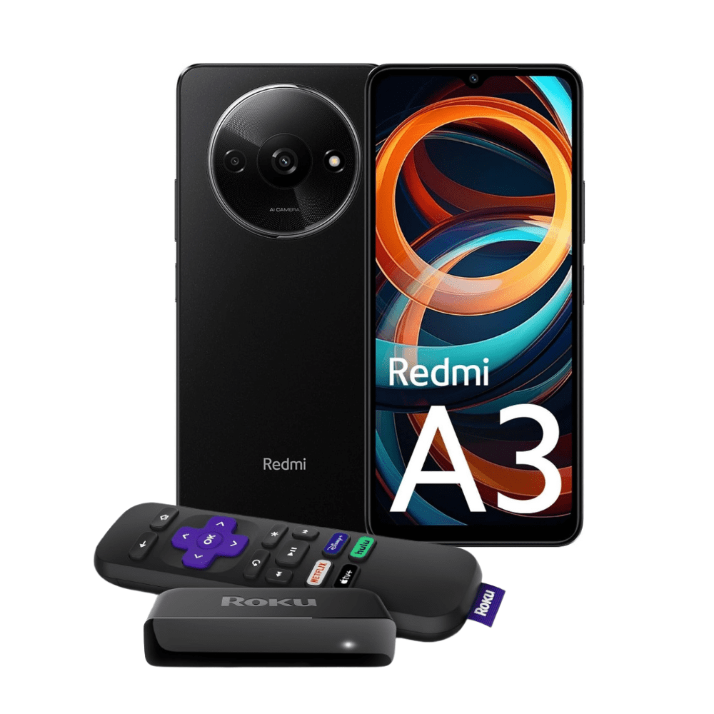 Combo Celular Xiaomi Redmi A3 Helio G36 4GB 128GB HD+ Negro + Streaming Roku Premiere 4K ...