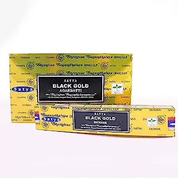 Satya Black Gold Incense Sticks 12 Packs x 15 Grams Box of 180 Grams ...