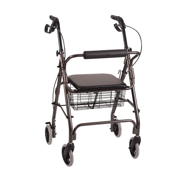 DMI Ultra Lightweight Rollator, Titanium, Aluminum, Adjustable ...