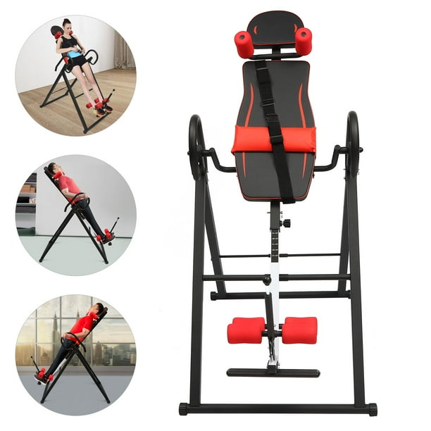 Fichiouy Foldable Inversion Table Gravity Hang Back Pain Relief and ...
