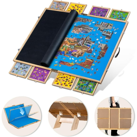 Bits and Pieces - Foldable, Tilting Jigsaw Puzzle Table with Adjustable ...
