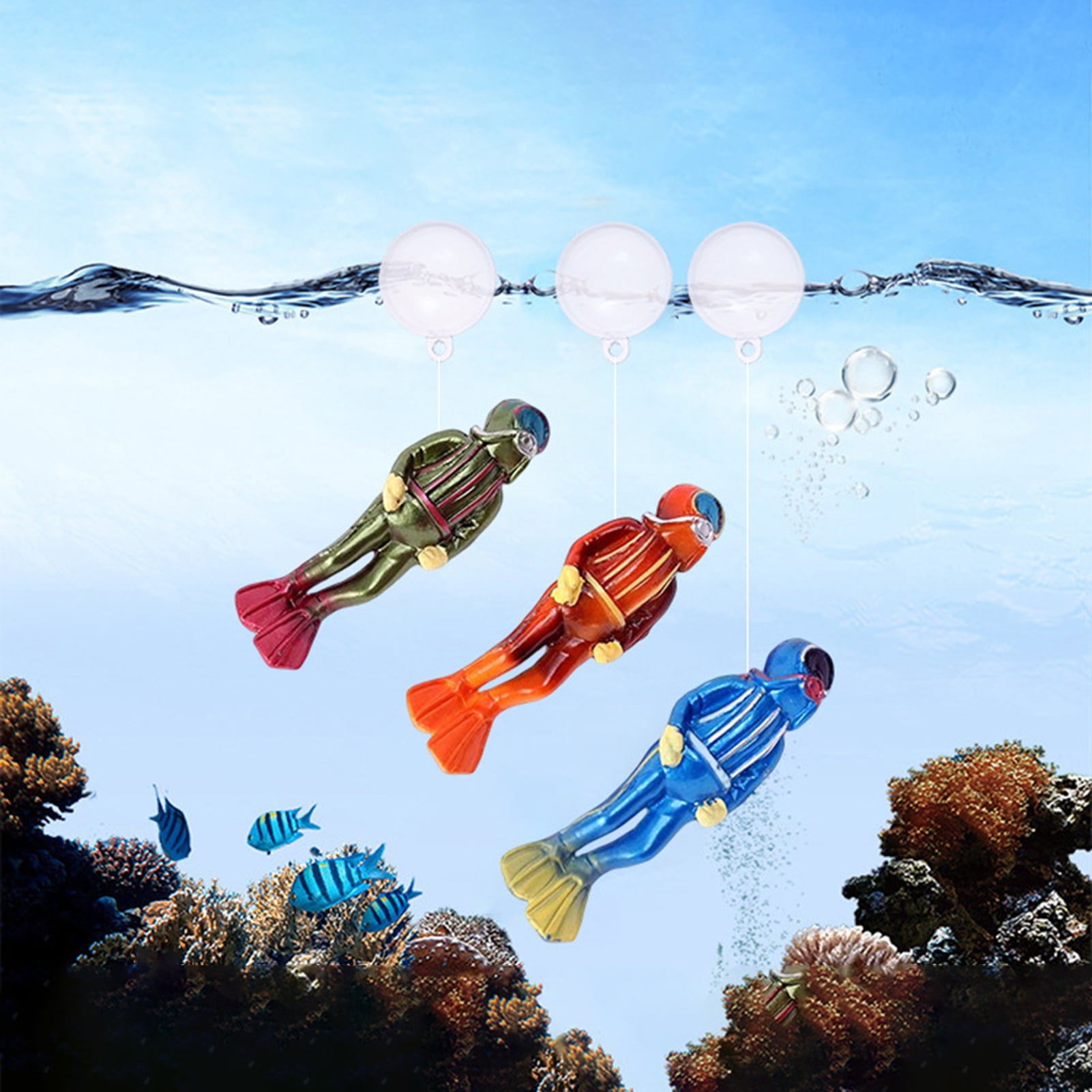 rygai Fish Tank Decoration Vivid Color Clear Textured Creative Shape ...